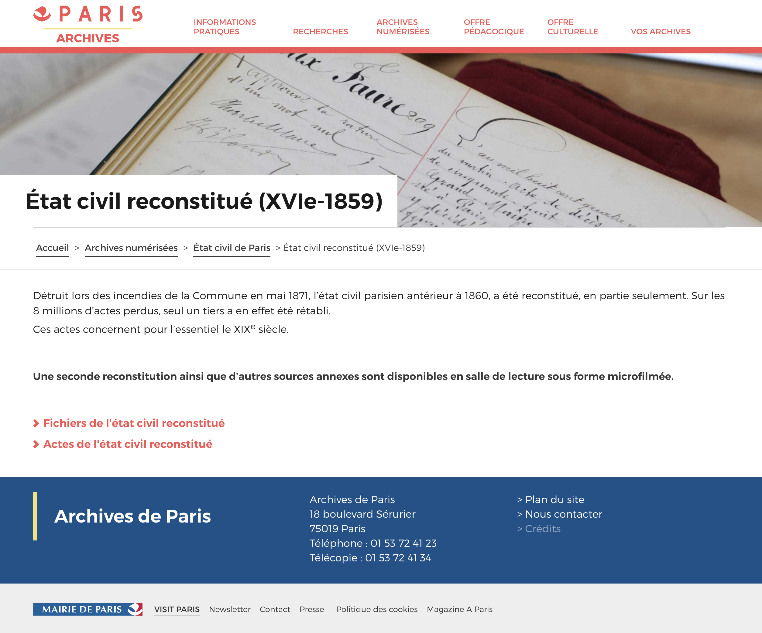 Destruction of the archives in Paris – My French Lineage
